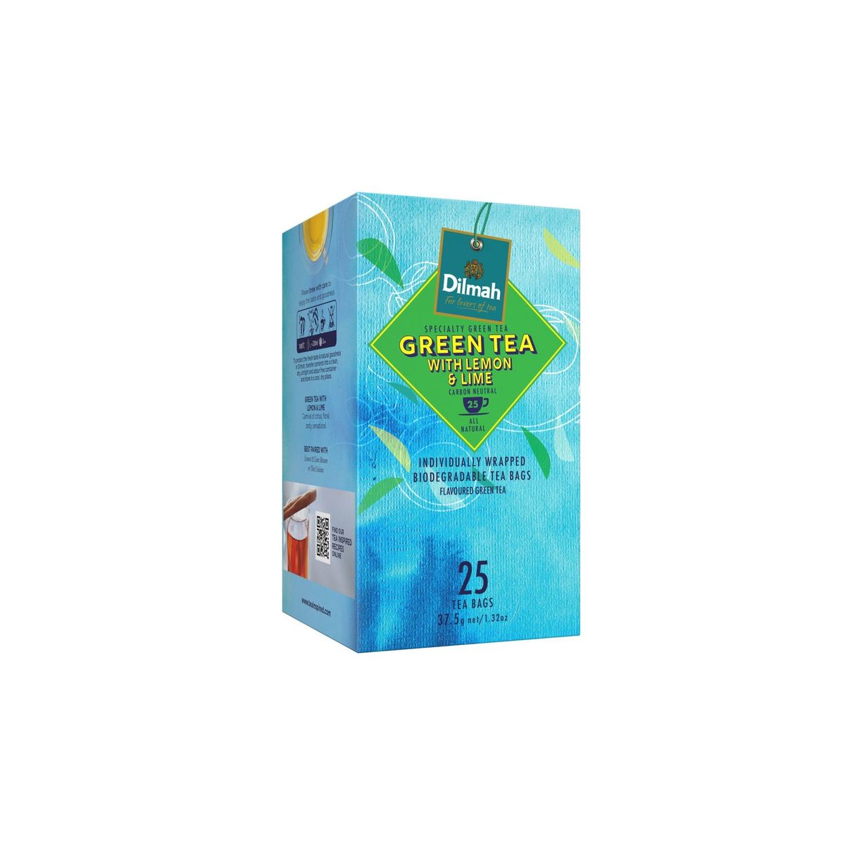 YUM Green Tea with Lemon & Lime-25 Individually Wrapped Tea Bags ...