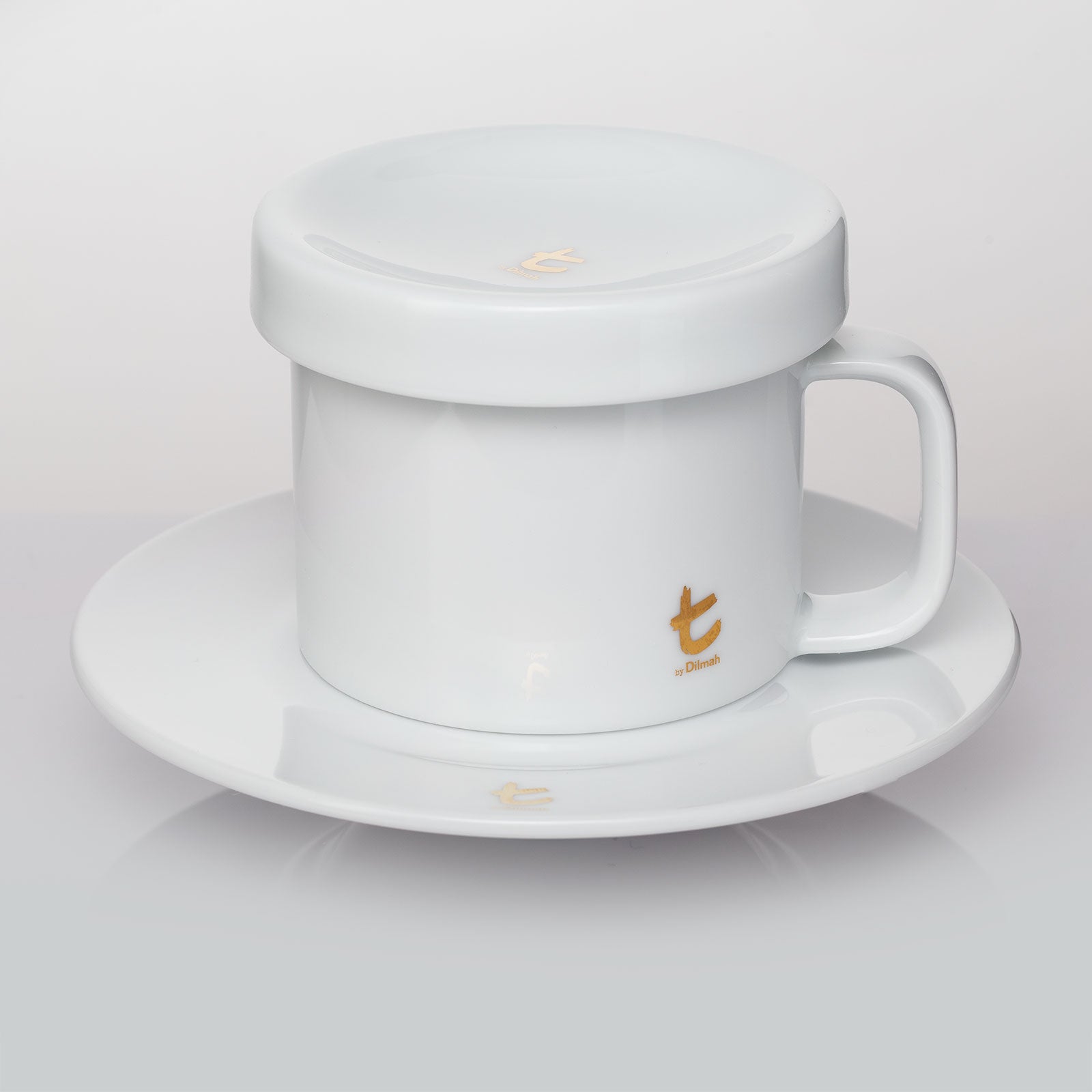 t-SERIES TEA MUG, SAUCER & LID WHITE - 250ML – Dilmah-Singapore